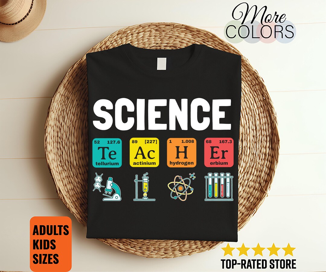 Science Teacher Periodic Table T Shirt Chemistry Elements Nerd Graphic ...