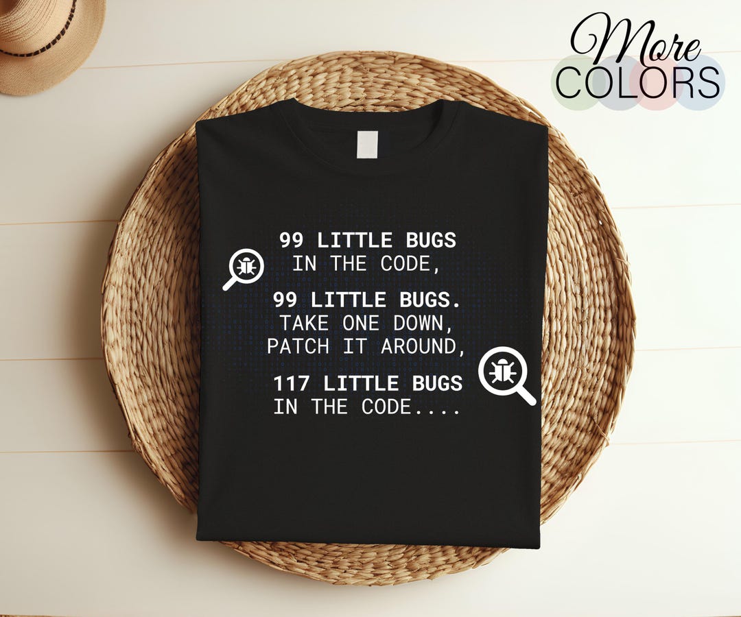 99 Little Bugs in the Code Programming Coding Funny T-shirt, Web Developer Programmers Software ...