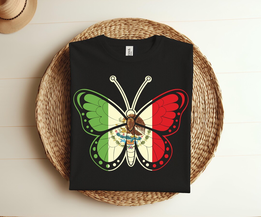 Mexico Mexican Flag Independence Day Butterfly Men Women Kids Viva ...