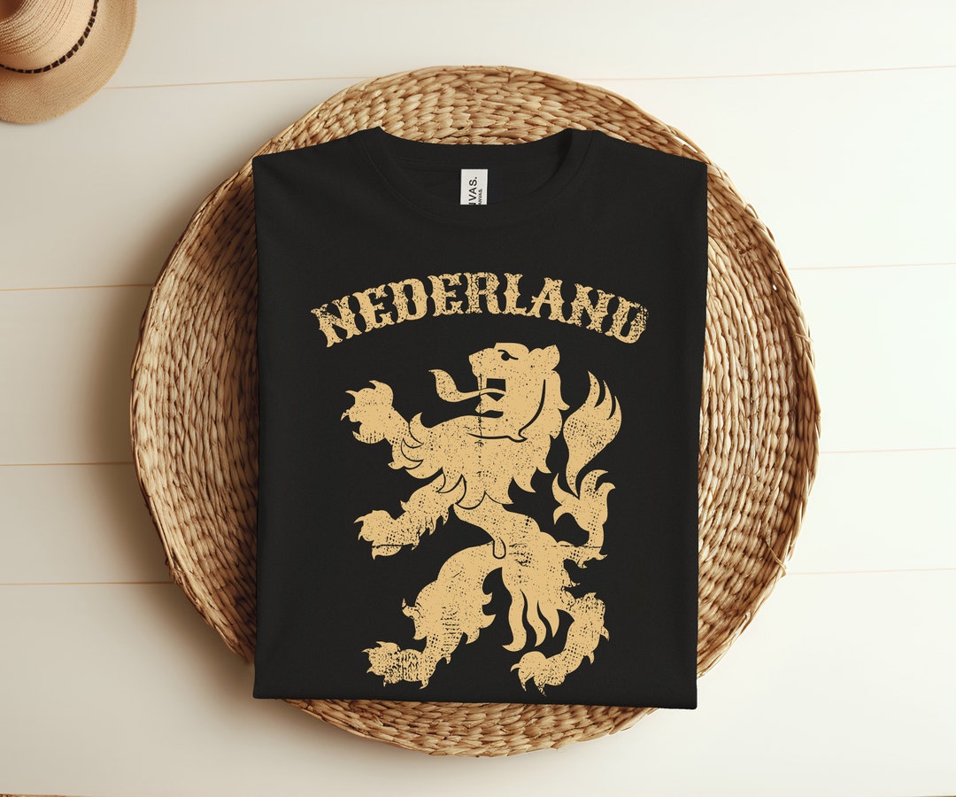 Netherlands Retro Nederland Lion Crown Holland Dutch T-shirt, Dutch ...