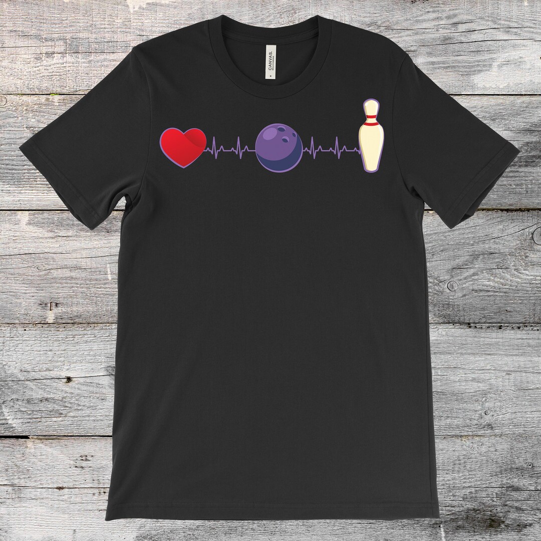 Bowling Heart Rate Pulse Ball Pin T-shirt, Bowling Player Gift, Bowler ...