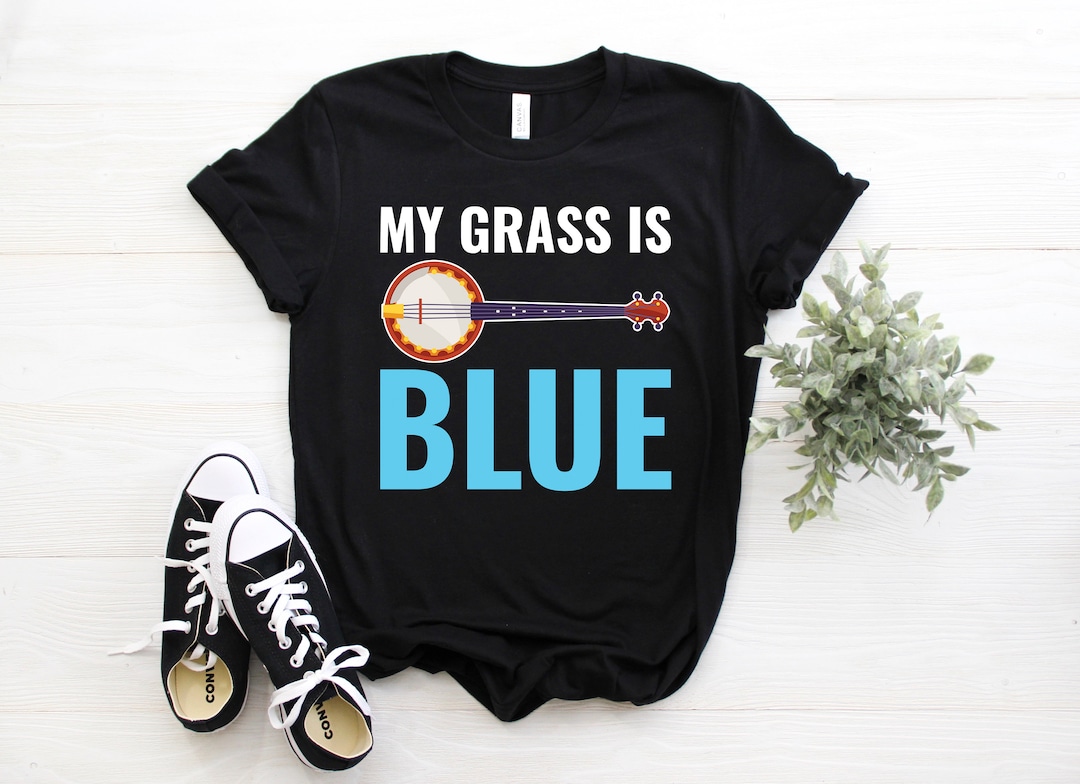 My Grass is Blue Banjo Vintage Retro Bluegrass Fans Music Instrument ...