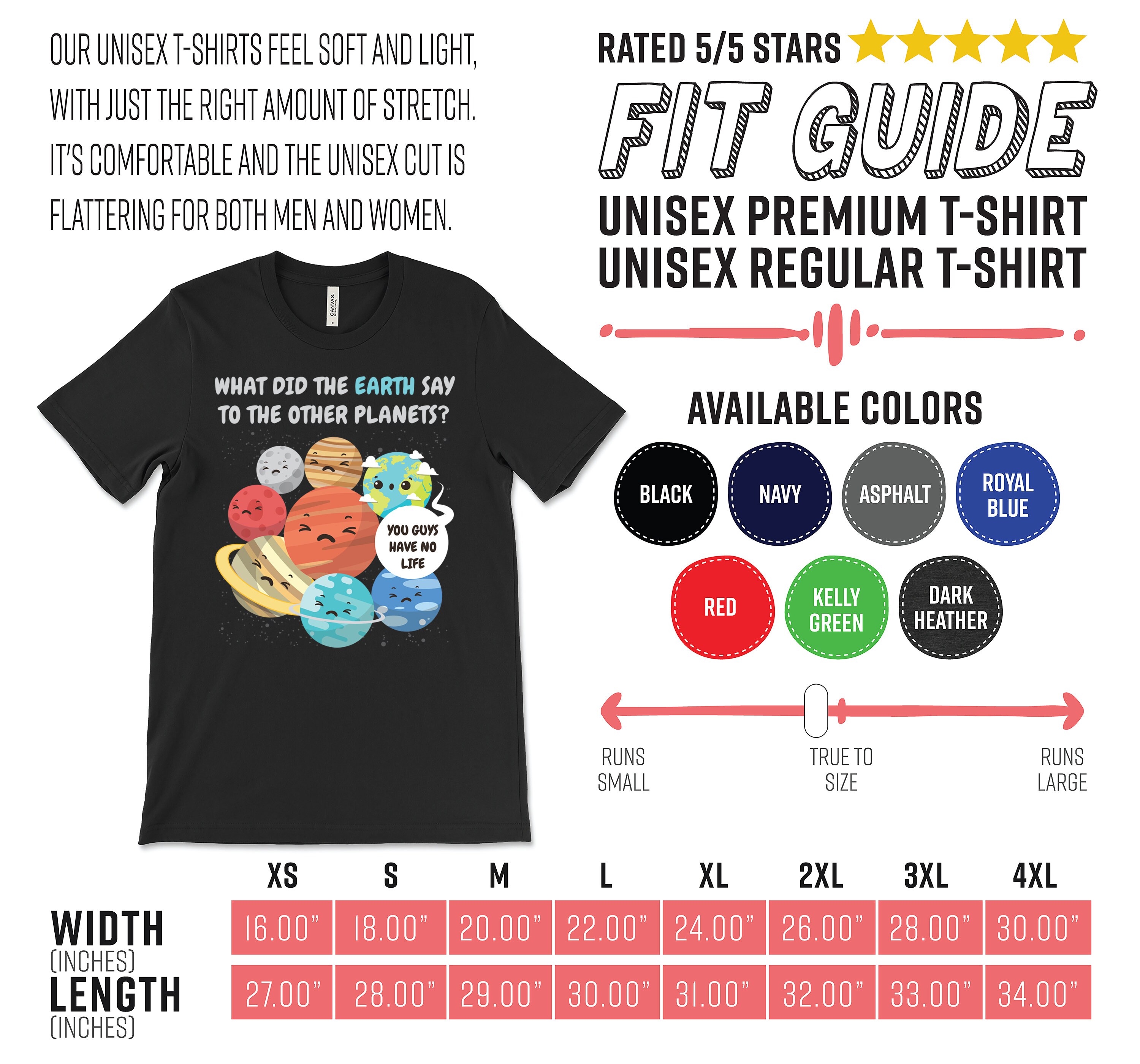 Solar System Planets T-shirt Space Geeks Gift Space Shirt - Etsy