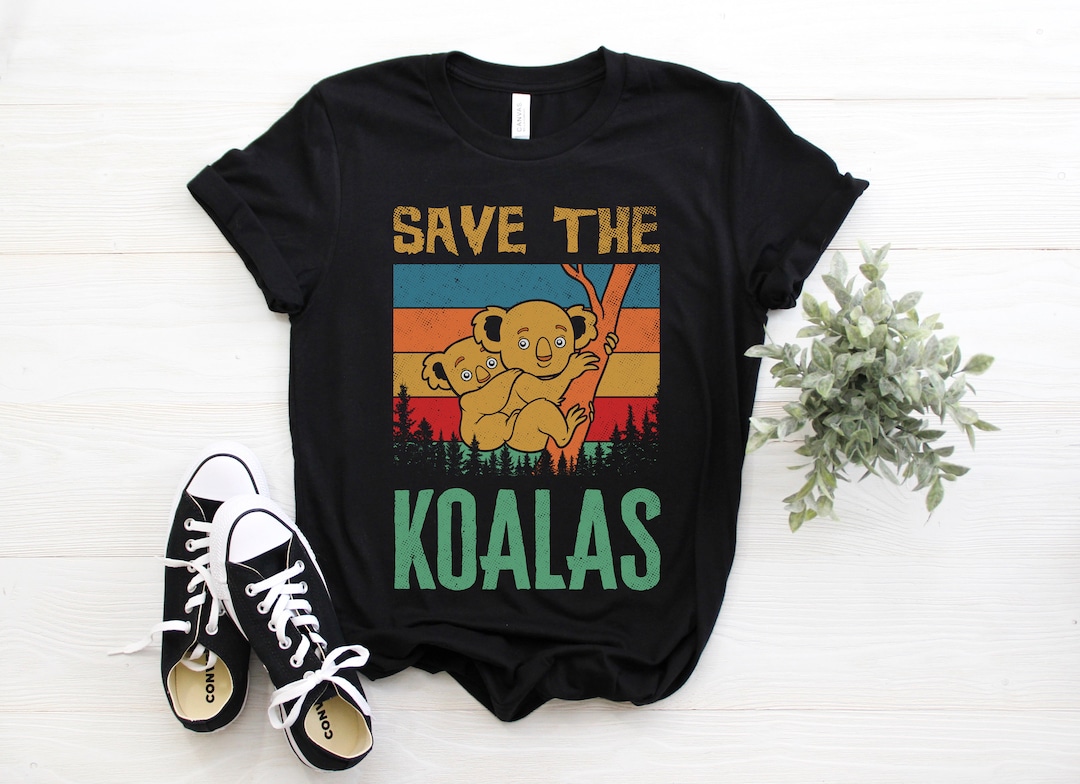 Koala Vintage Retro Animal Lovers Gift T-shirt, Cute Adorable Australia ...