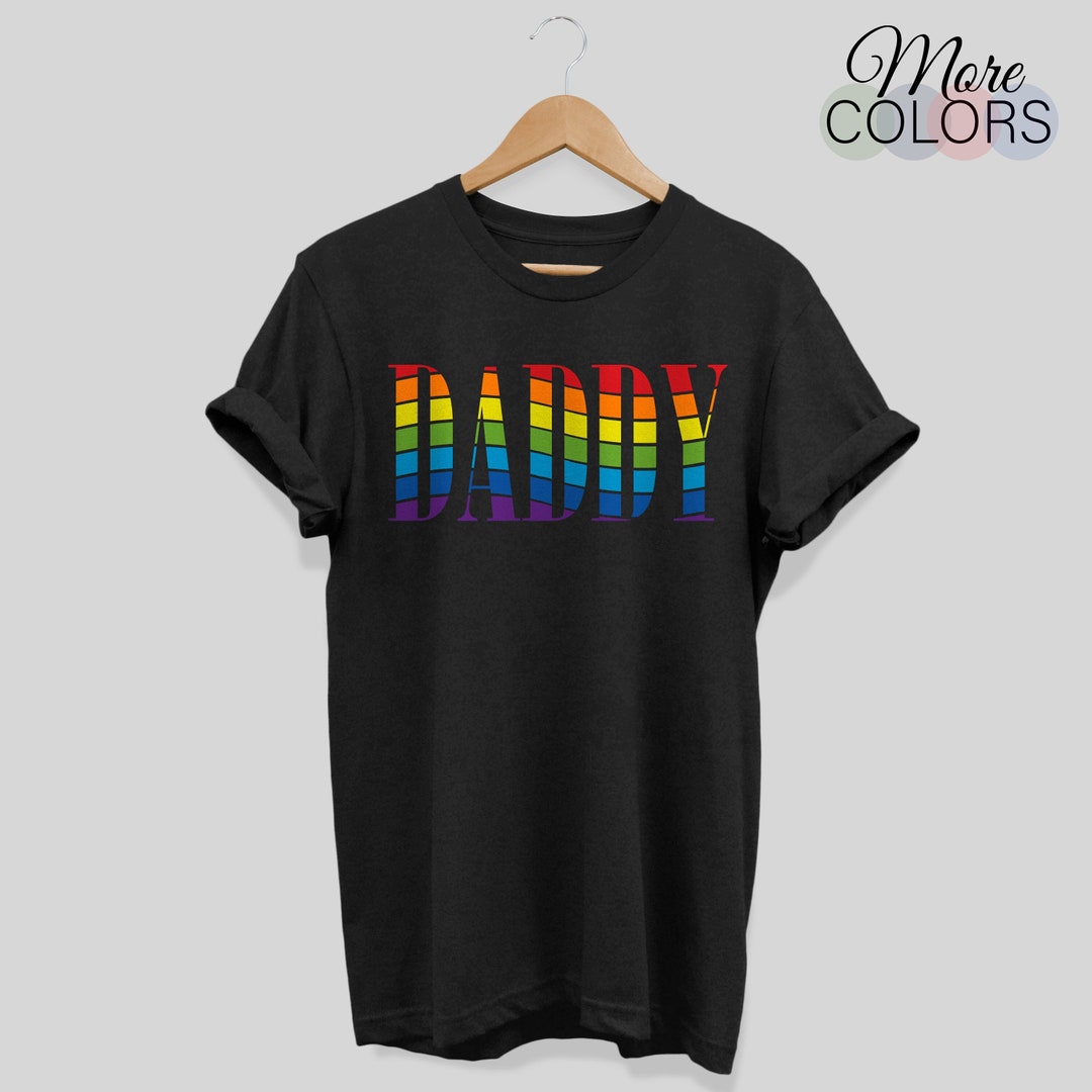 Daddy Gay Pride Cool Cute Tshirt Rainbow Proudly Proud Strong Support ...