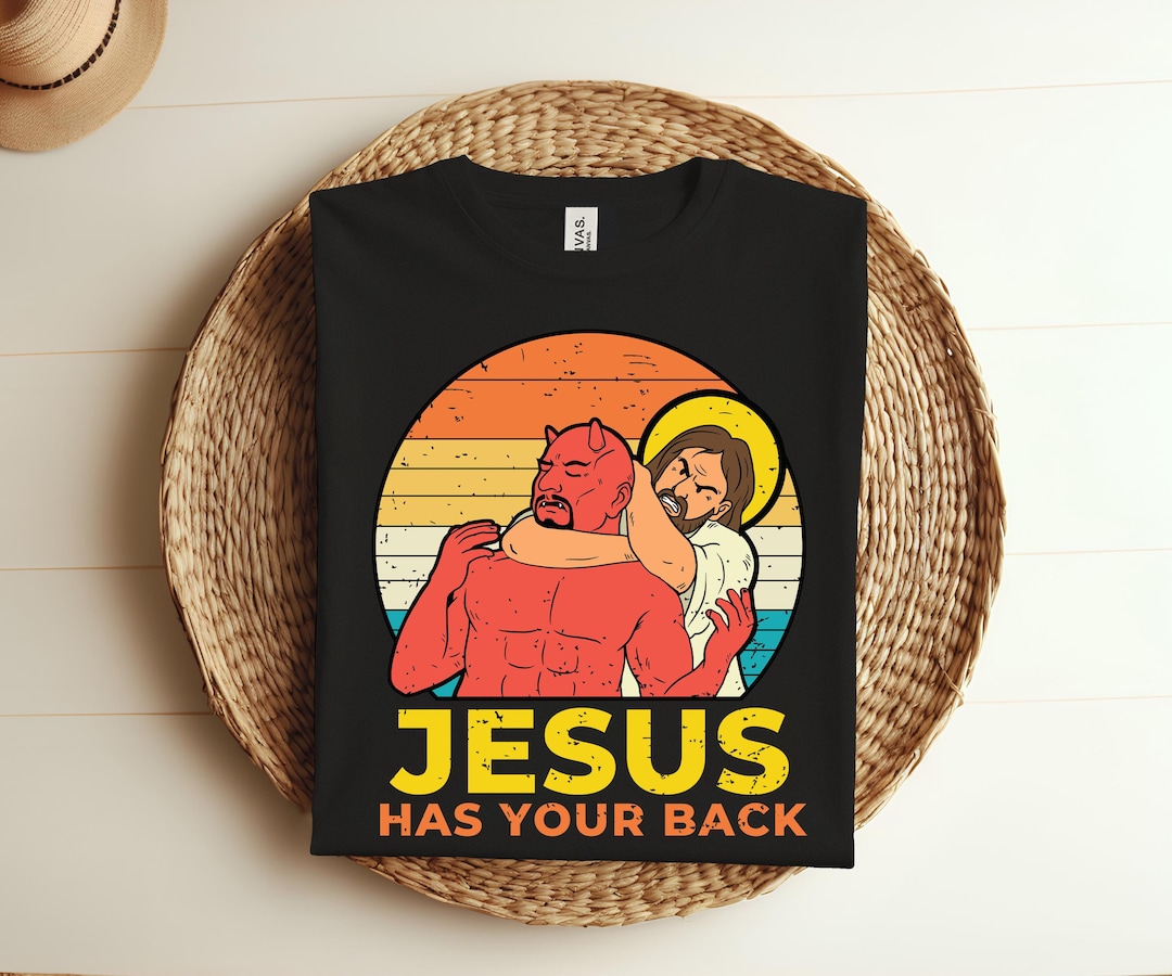 Jesus Has Your Back Jiu Jitsu Retro Christian Funny T-shirt, Perfect ...