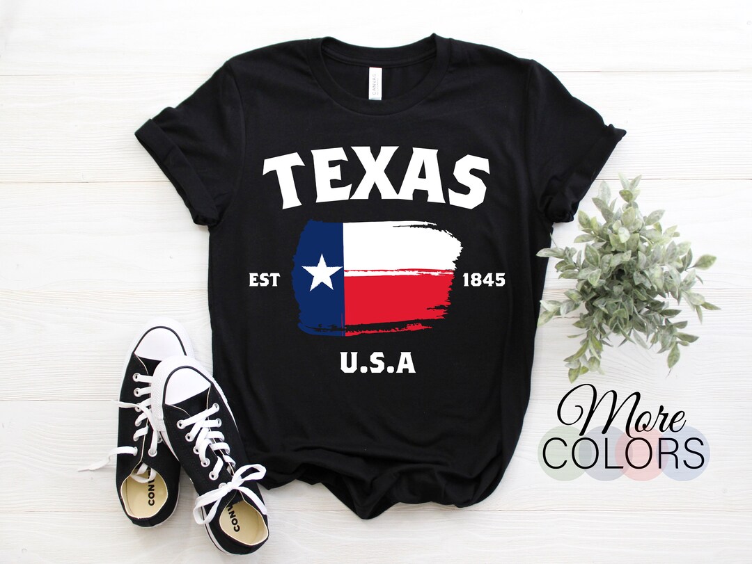 Texas Est 1836 Flag Gift USA T-shirt, American State Texas Home Town ...