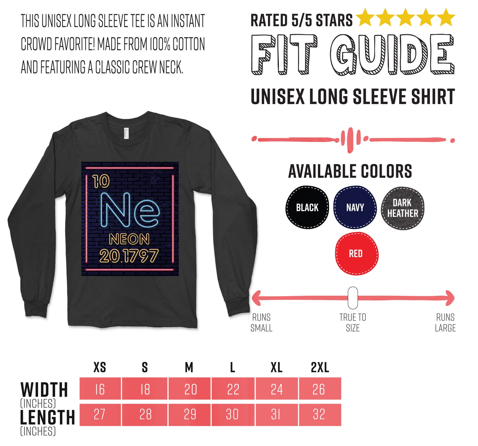Neon Element Purple Periodic Table Chemistry Nerd Gift T-shirt ...