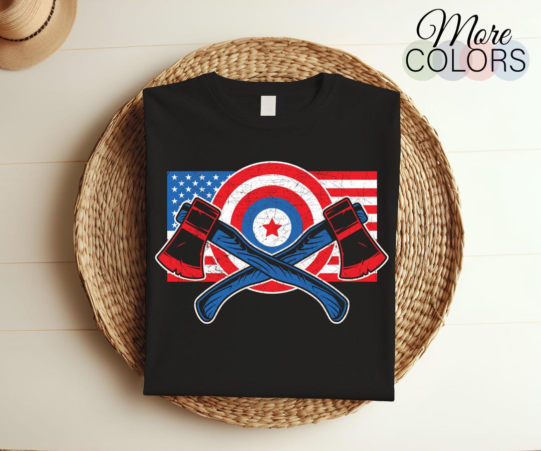 American Flag Axe Throwing T-shirt, Axes Hatchet Thrower Gift, Cool ...