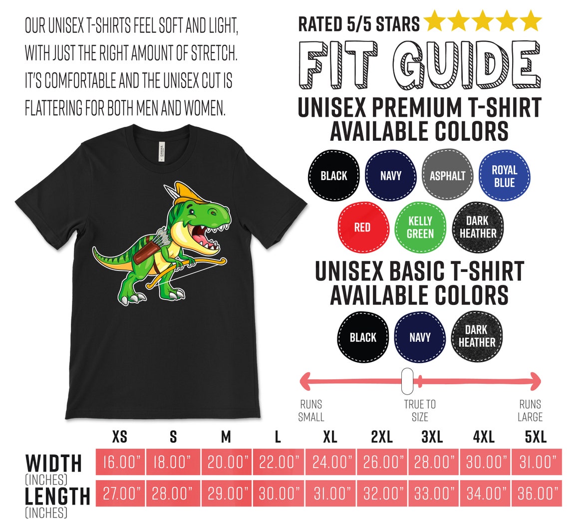 Archery T-rex Archer Gift Outfit, Arrow Bow Sport Dino Dinosaurs Lover ...