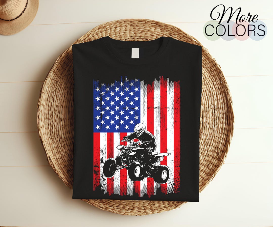 American Flag ATV T-shirt – Quad Bike, MX Racing, Off-road Vehicle Rider Tshirt Gift for All ...