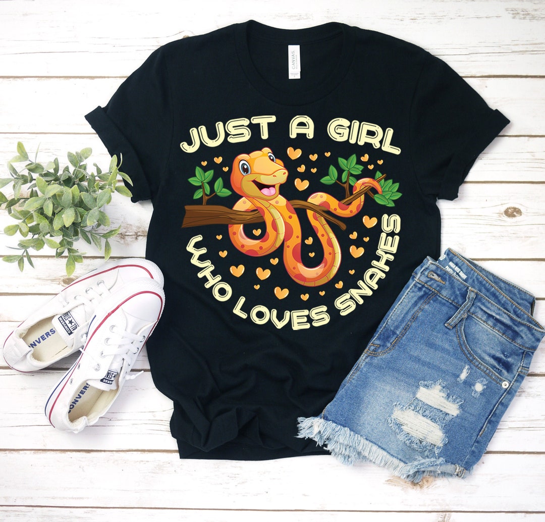 Just a Girl Who Loves Snakes T-shirt, Funny Snake Shirts, Cute Snake ...