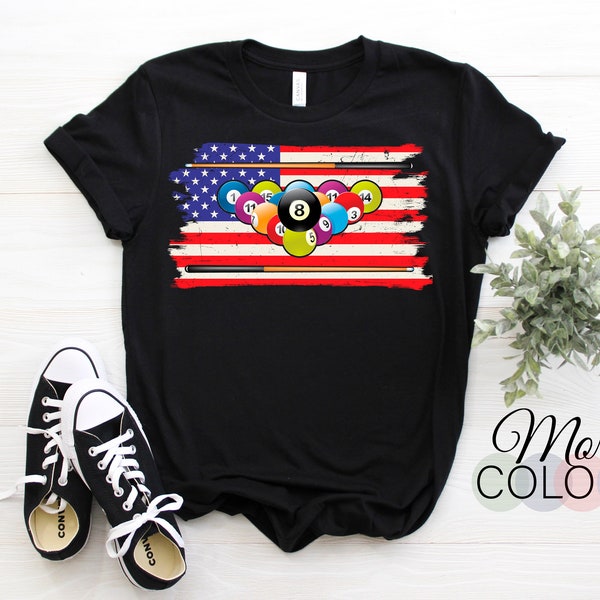 Pool Stick 8 Ball Flag Shirt - Etsy