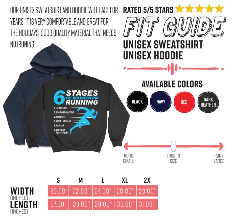 6 Stages of Marathon Running Funny T-shirt, Track and Field Sport Coach ...