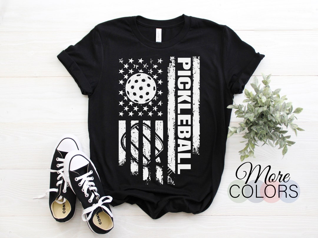 Pickleball American Flag USA US Pickleballs Player T-shirt, Gift for ...