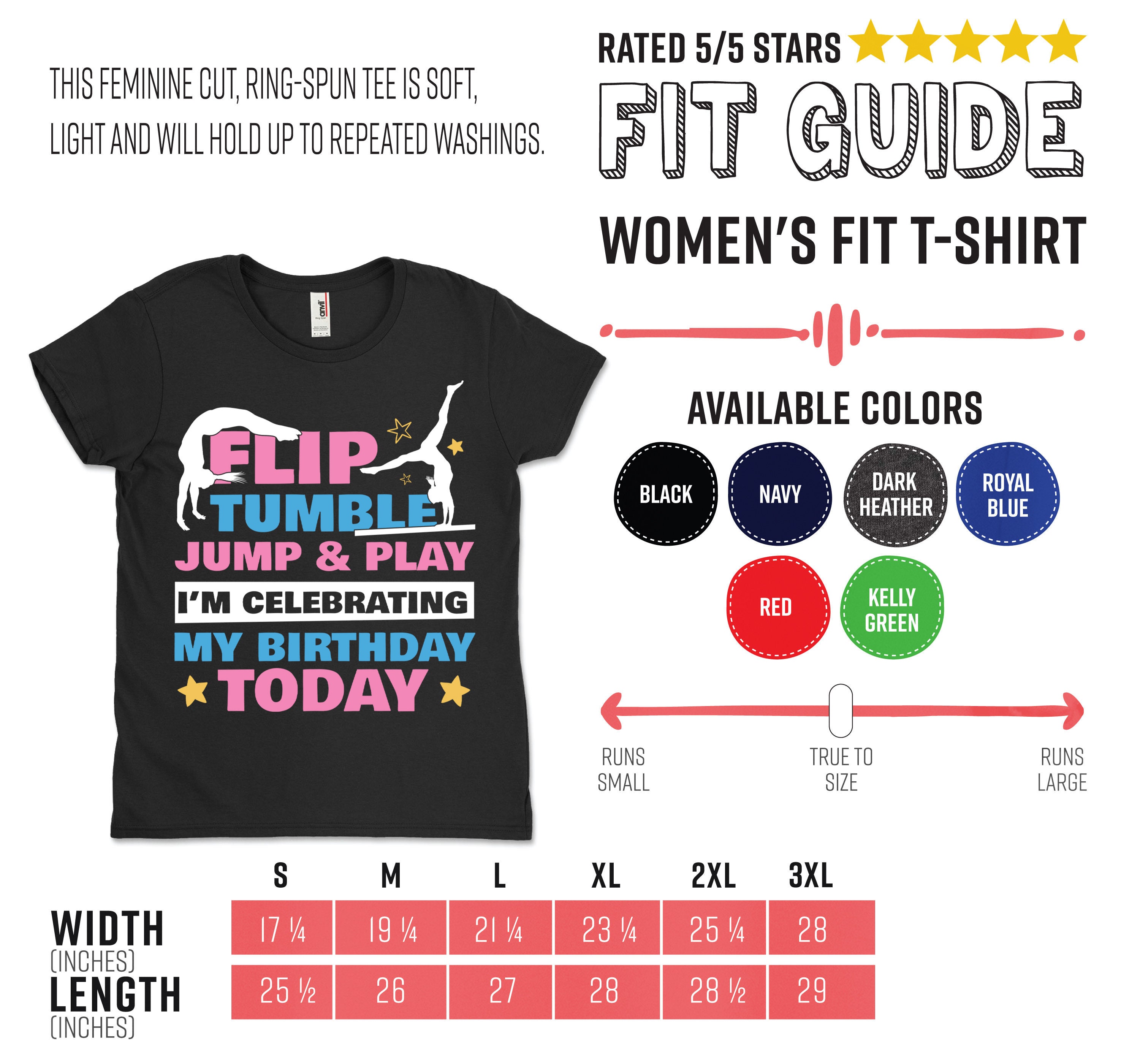 Flip Tumble Jump and Play Gymnastics Gymnast Gift Tees, Fans Present ...