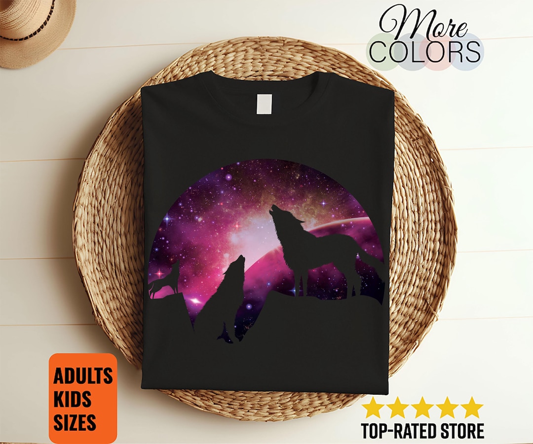 Howling Wolf Galaxy Sky Wolves Pack Stars Art Shirt, Wolf Lover Gifts ...
