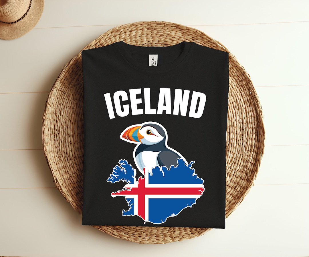 Iceland Flag Map Puffin Bird T-shirt, Perfect Gift Reykjavík Iceland ...