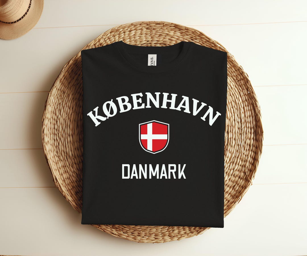 Copenhagen Denmark T Shirt Danish Flag Kobenhavn Danmark Tee T-shirt ...
