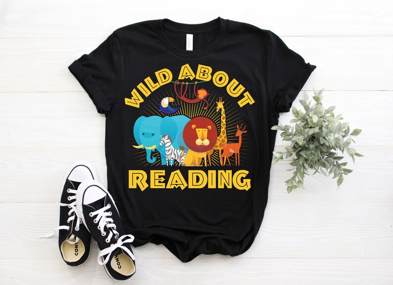 Wild About Reading Animals T-shirt Reader Gifts for Boys | Etsy