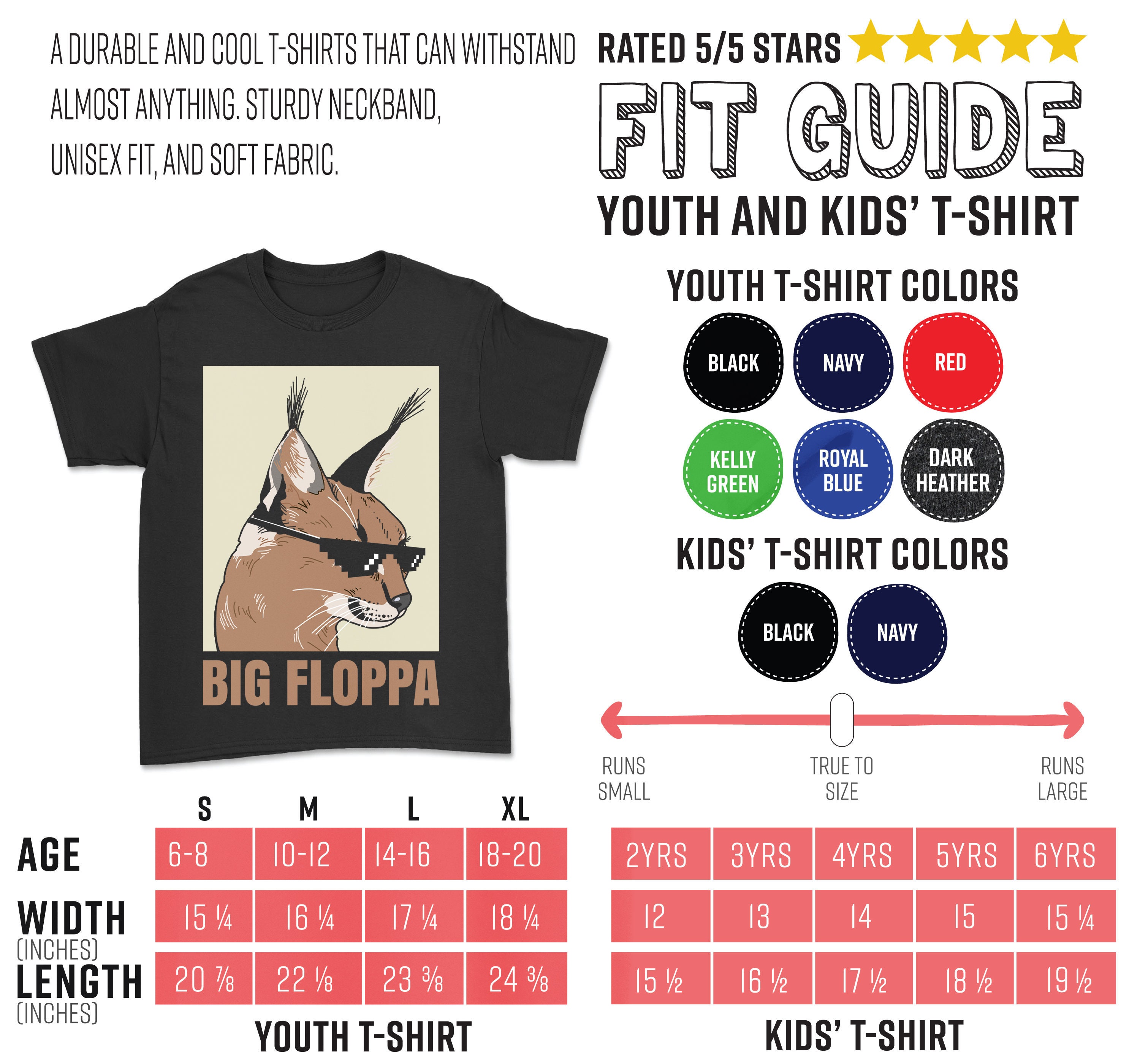 Big Floppa Meme Cat Caracal T-shirt Cool Funny Cats Caracals - Etsy
