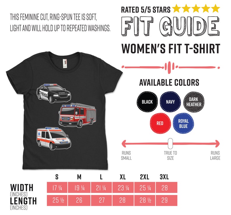 Police Car Fire Truck Ambulance First Responders T-shirt - Etsy