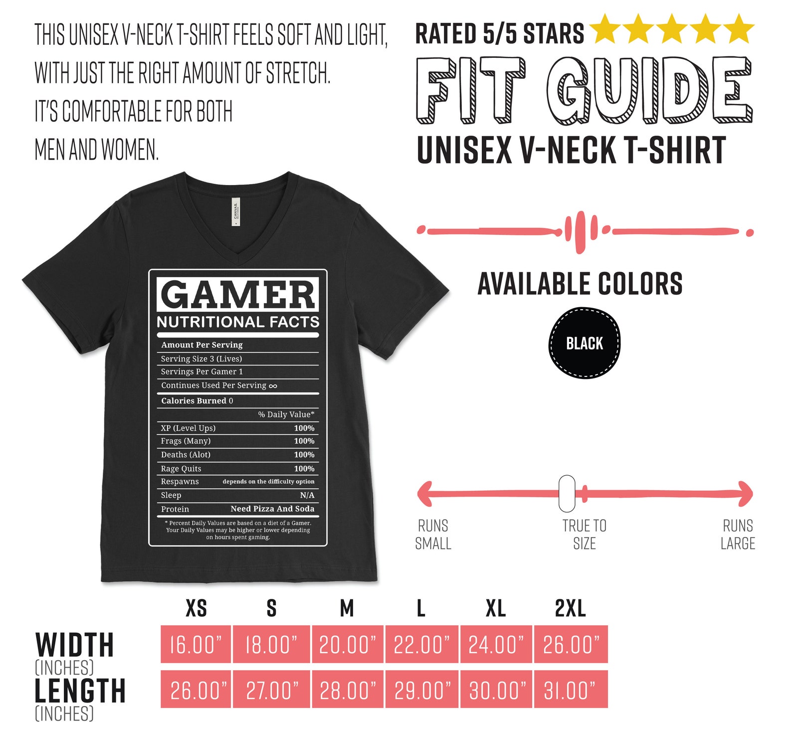 Gamer Nutritional Facts Cool Gamer Video Game Funny T-shirt - Etsy