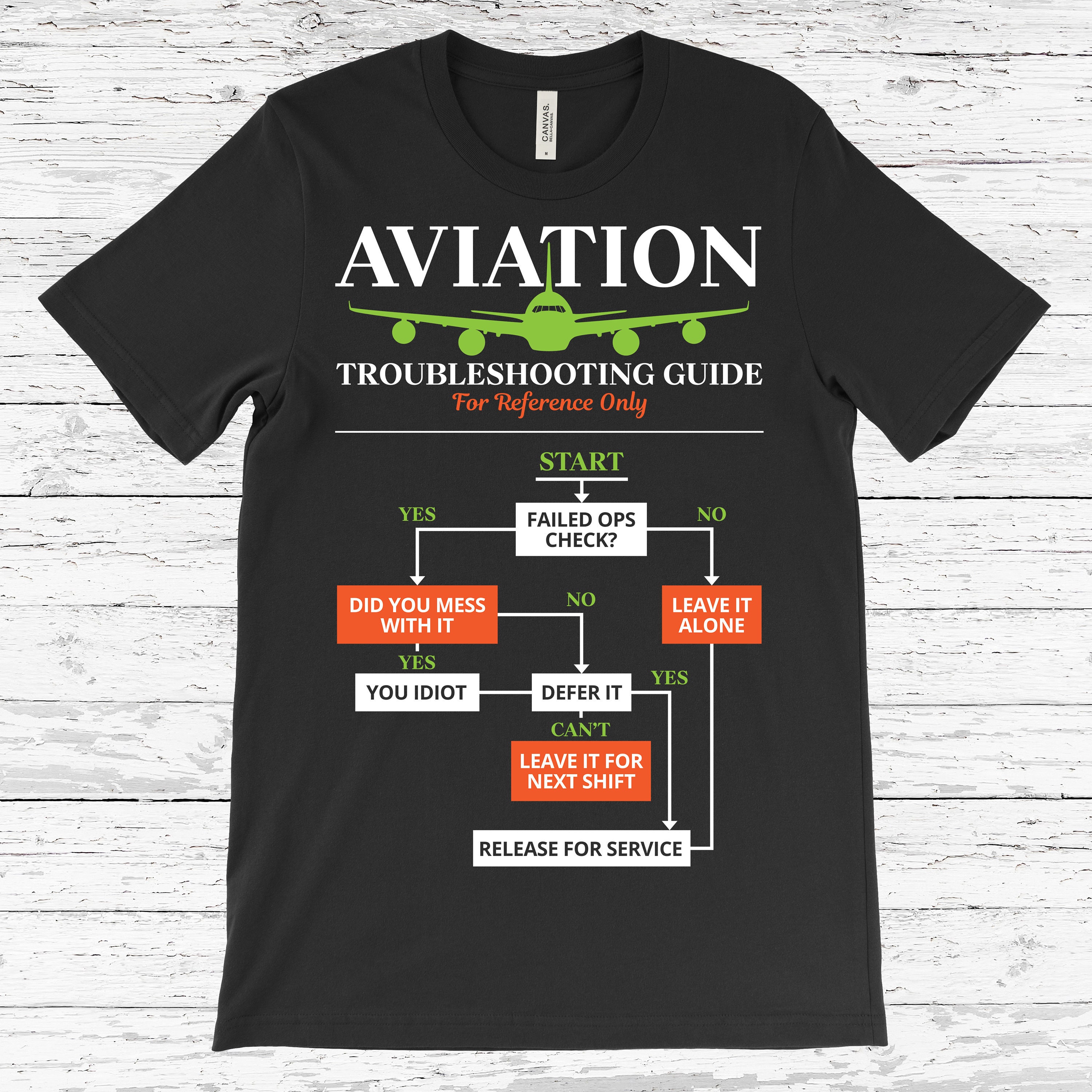 Pilot Airplane Aviation Troubleshooting Guide Funny T-shirt, Vintage ...
