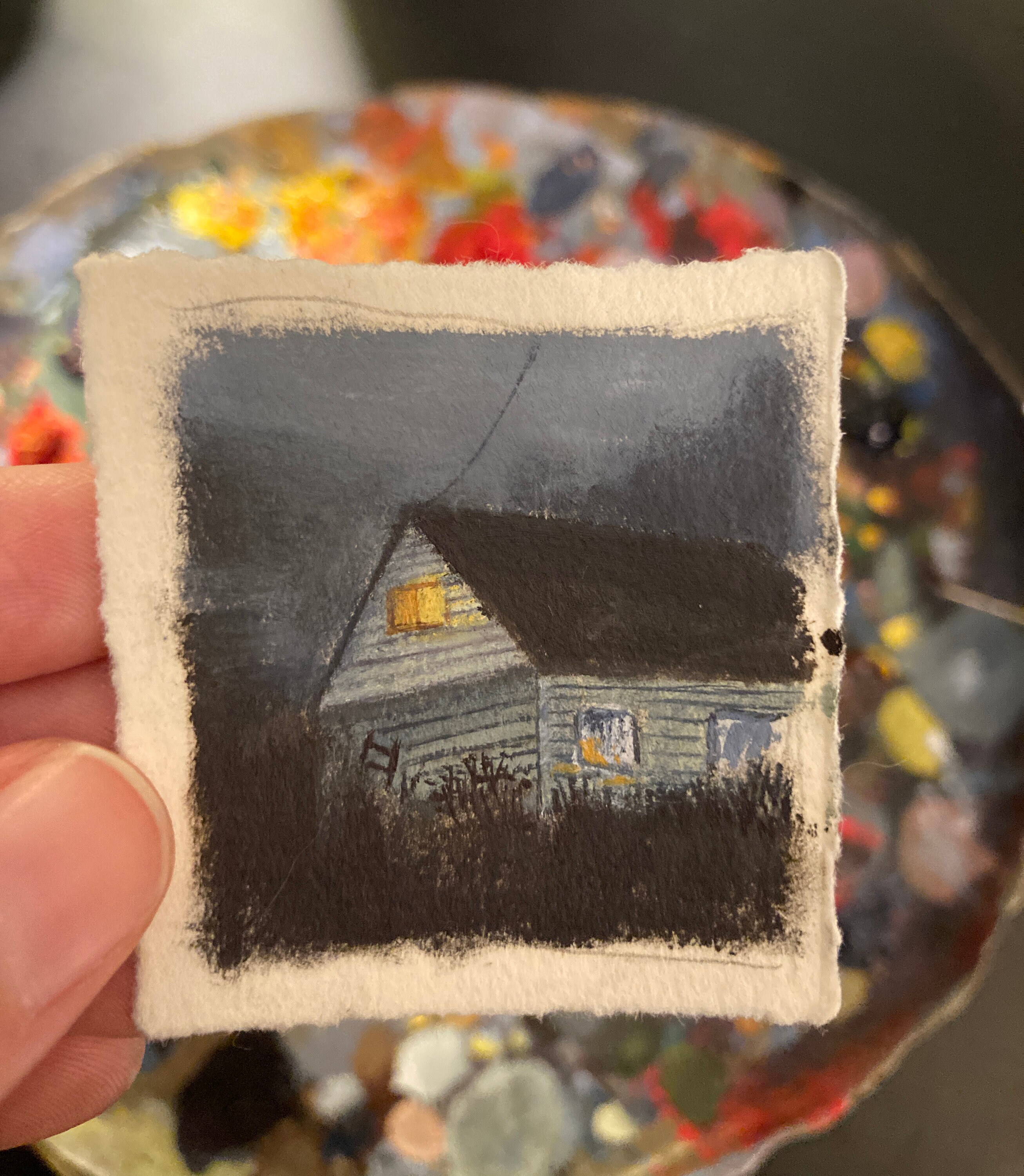 Misty House Art Prints of Oil Paintings - Etsy