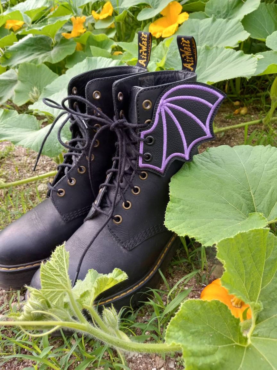 Bat Wings for Shoes/boots/skates. Black Wings, Choose Color of Thread ...