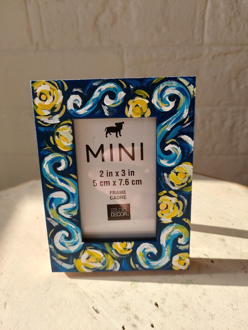 Handpainted Picture Frame, Inspired by Vincent Van Gogh's Starry Night ...