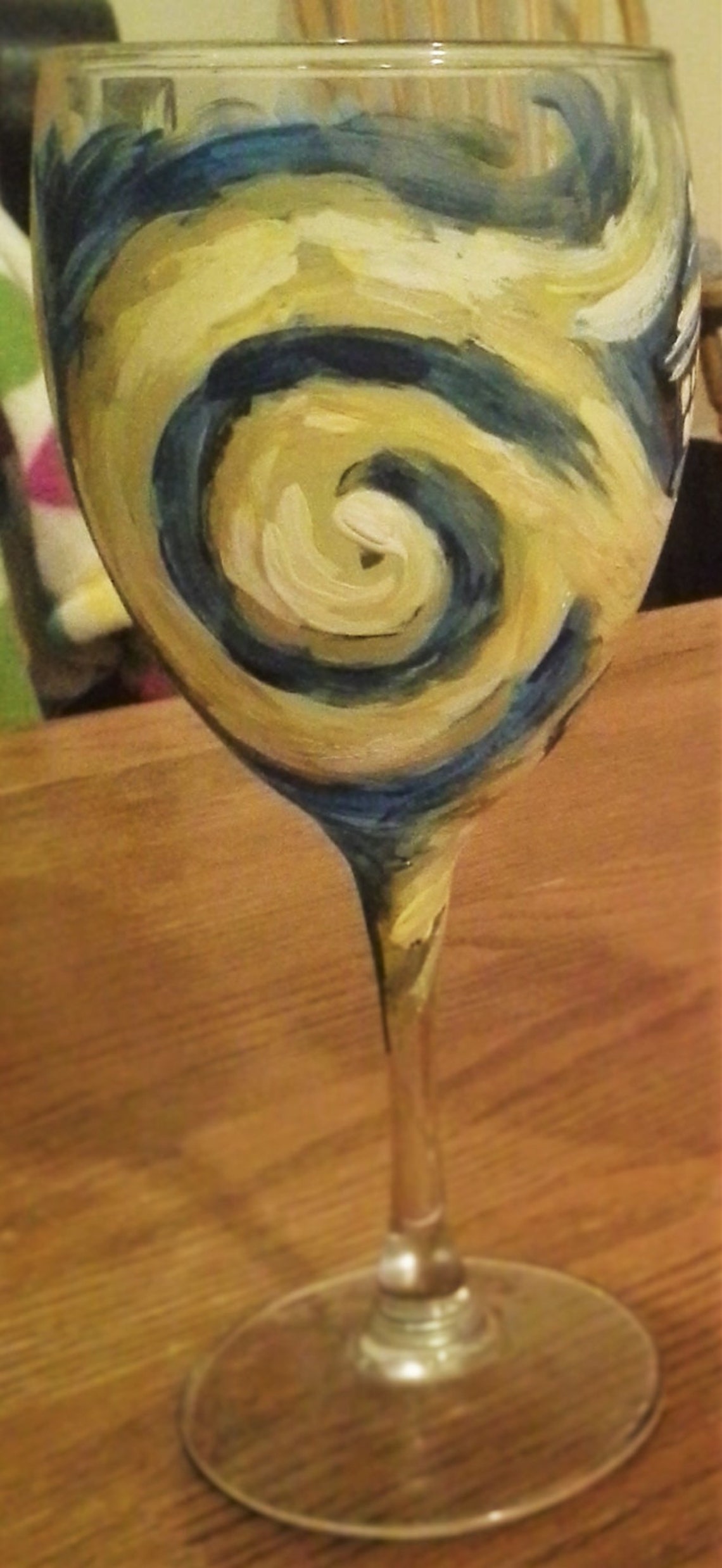 Dr Who Van Gogh Wine Glass Tardis Explosion , Hand-painted, Exploding ...