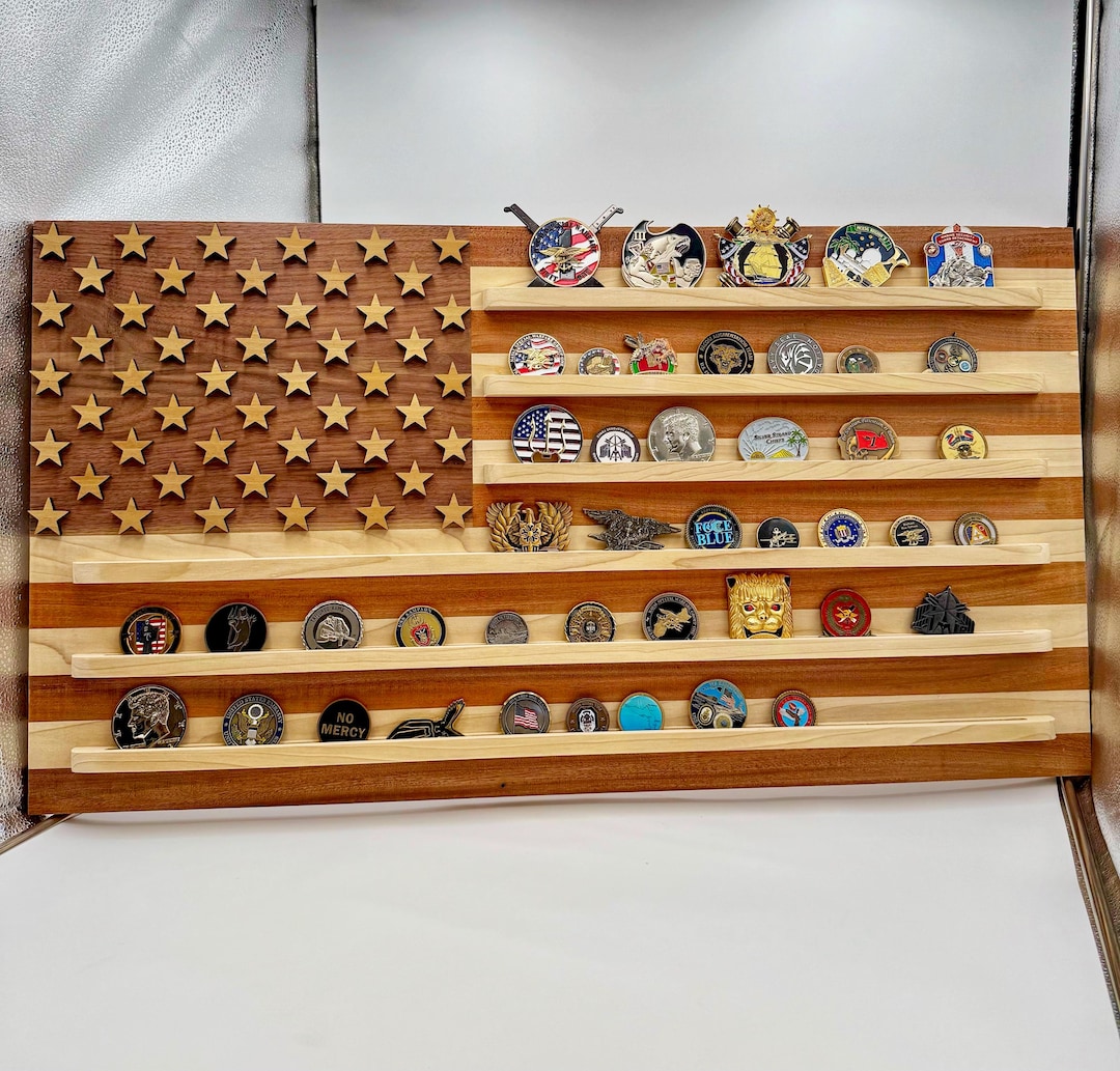 US Flag Challenge Coin Holder - Etsy