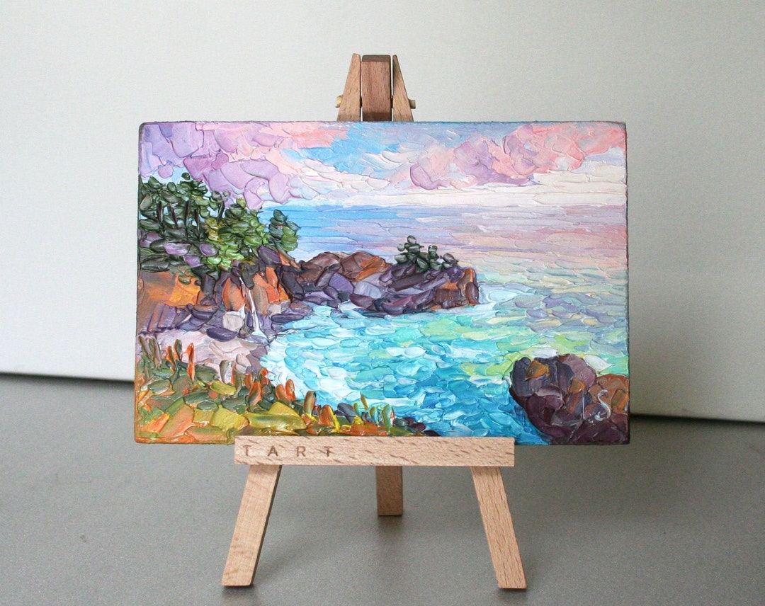 Big Sur Oil Painting: California Coastline Miniature Art (4x6) - Etsy