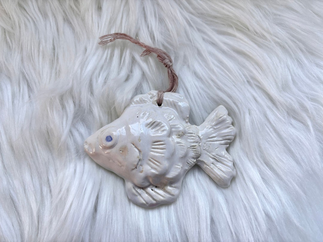 Vintage Handmade Studio Pottery Goldfish Koi Fish Ornament Wall Hanging ...