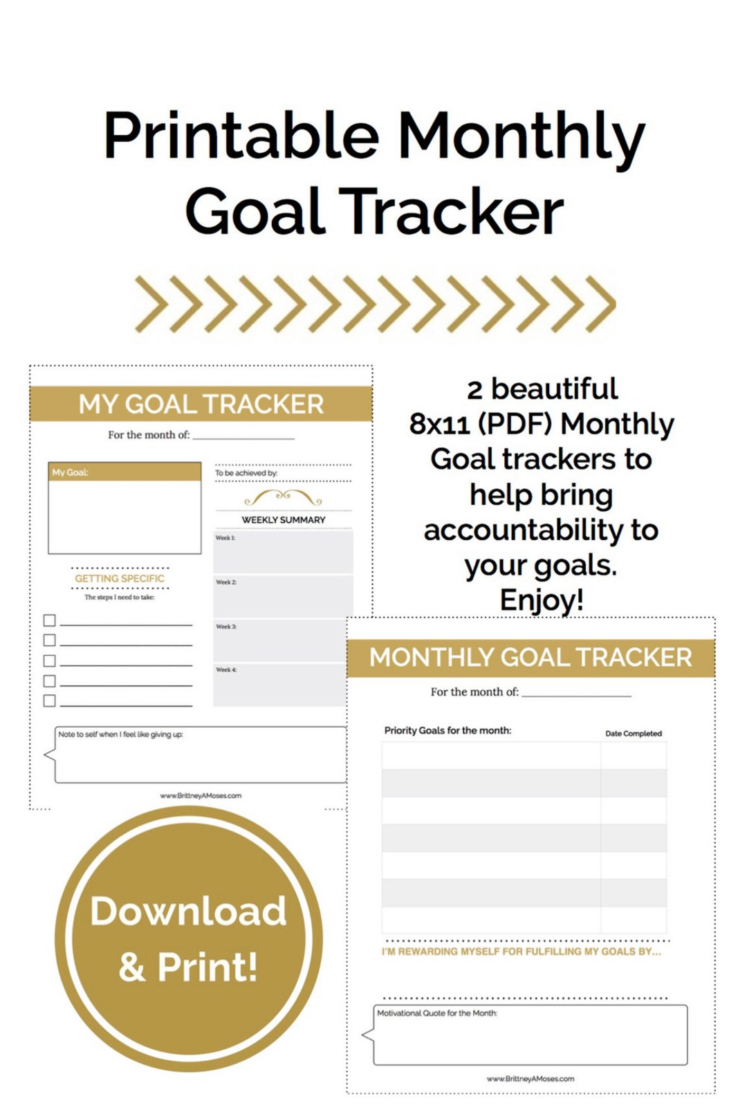 My Monthly Goal Tracker - Etsy