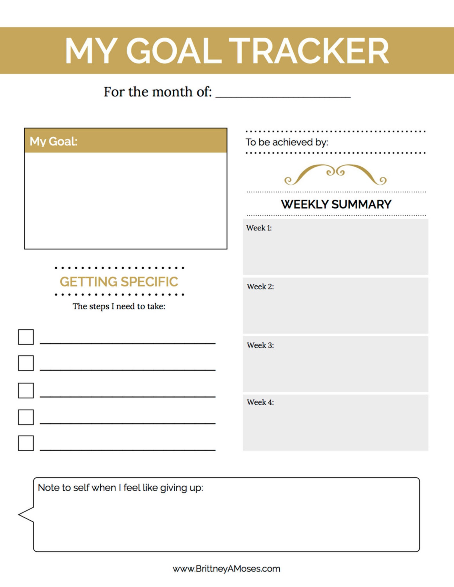 My Monthly Goal Tracker - Etsy