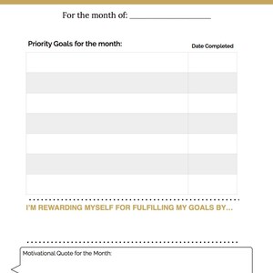 My Monthly Goal Tracker - Etsy