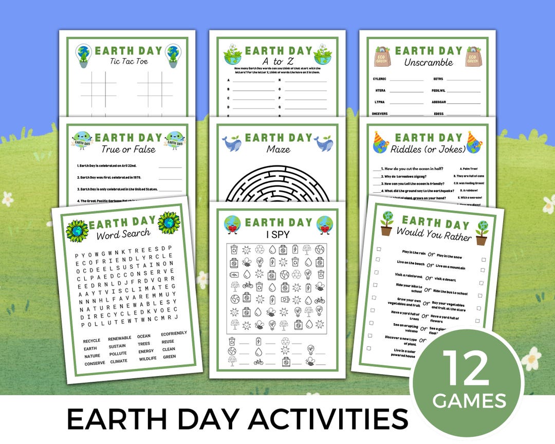 Earth Day Printable Activities, Worksheets, Games, Fun and Educational ...