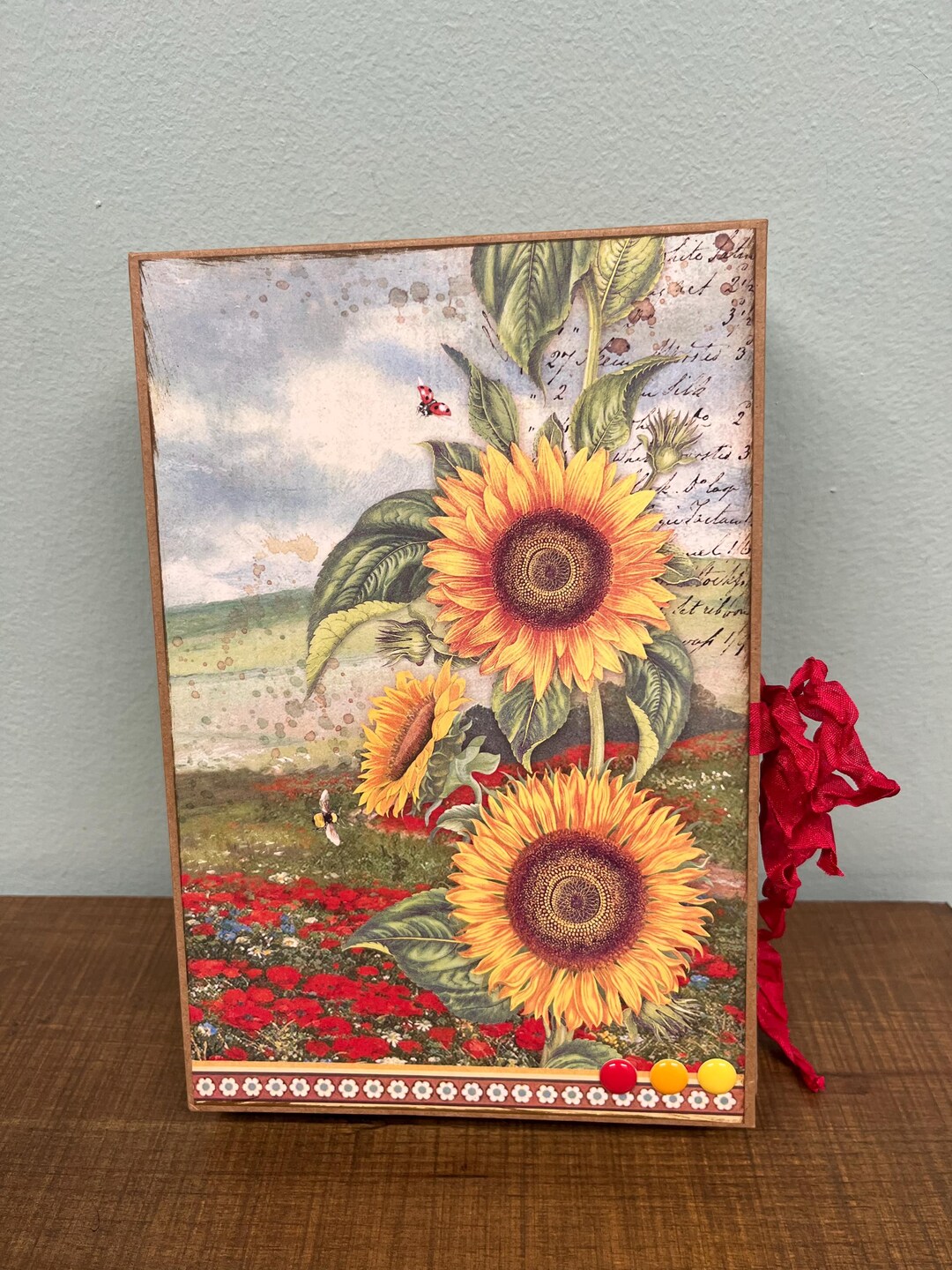 Sunflower Fields Trifold Scrapbook Photo Album - Etsy