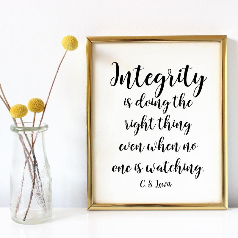 Integrity Poster - Etsy