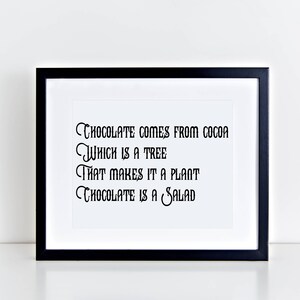 Choclate Funny Sign, INSTANT DOWNLOAD, Funny Home Decor, Kitchen Art ...