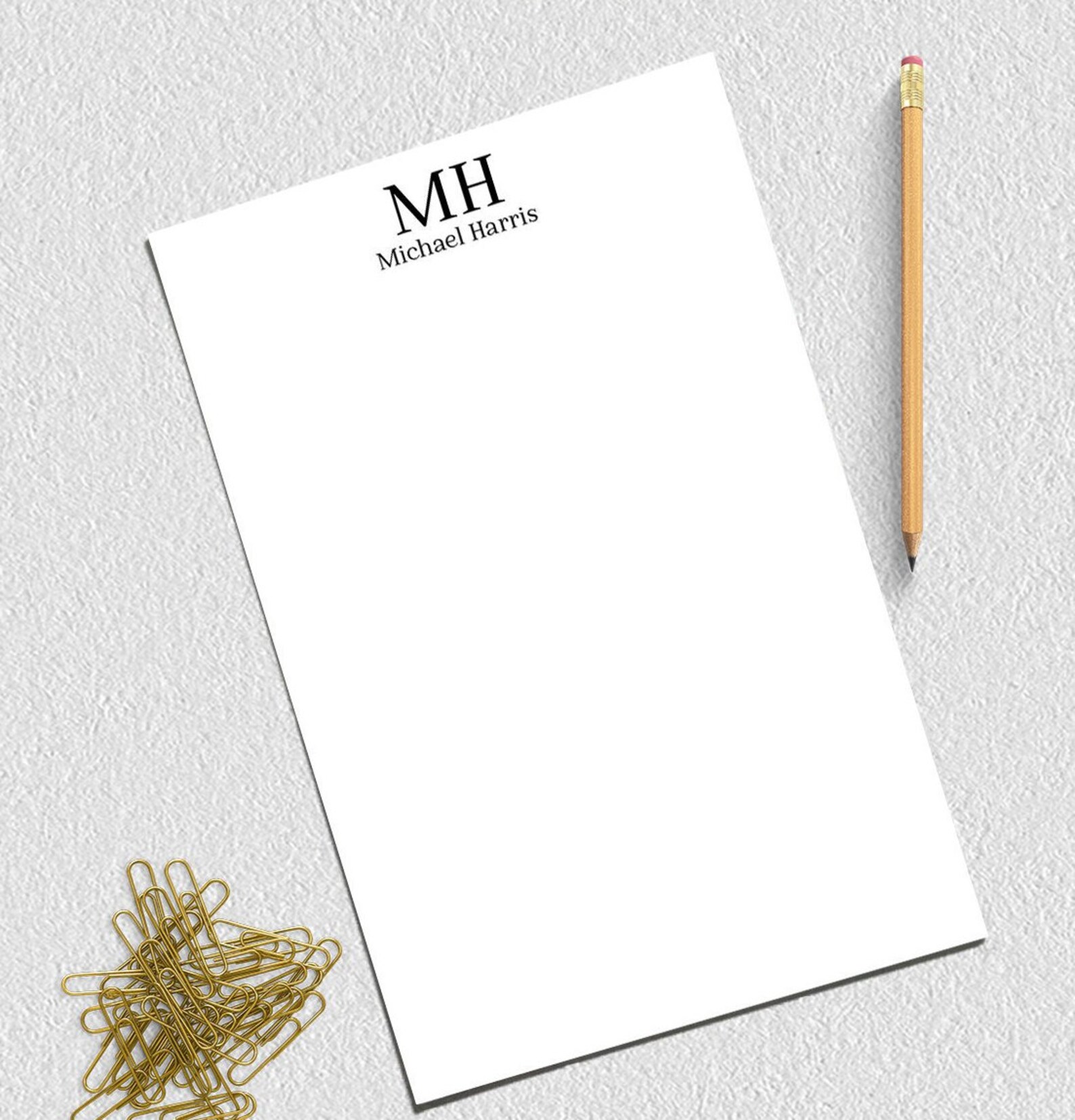 Mens Notepad, Monogram Notepad, Personalized Notepad, Stationery Paper ...
