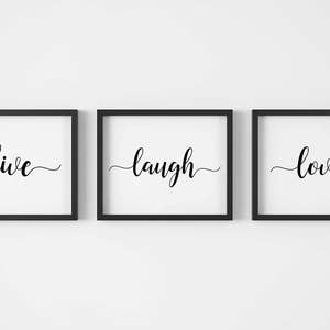 Live Laugh Love Print Inspirational Wall Art Home Decor - Etsy