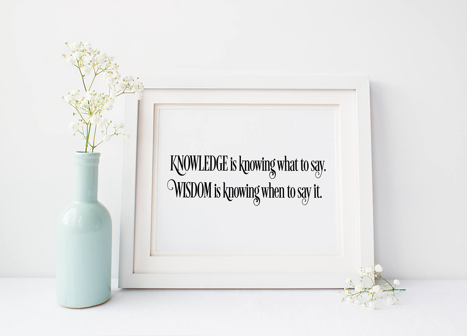 Knowledge Print, Wisdom Print, Inspirational Wall Art, Home Decor Print ...