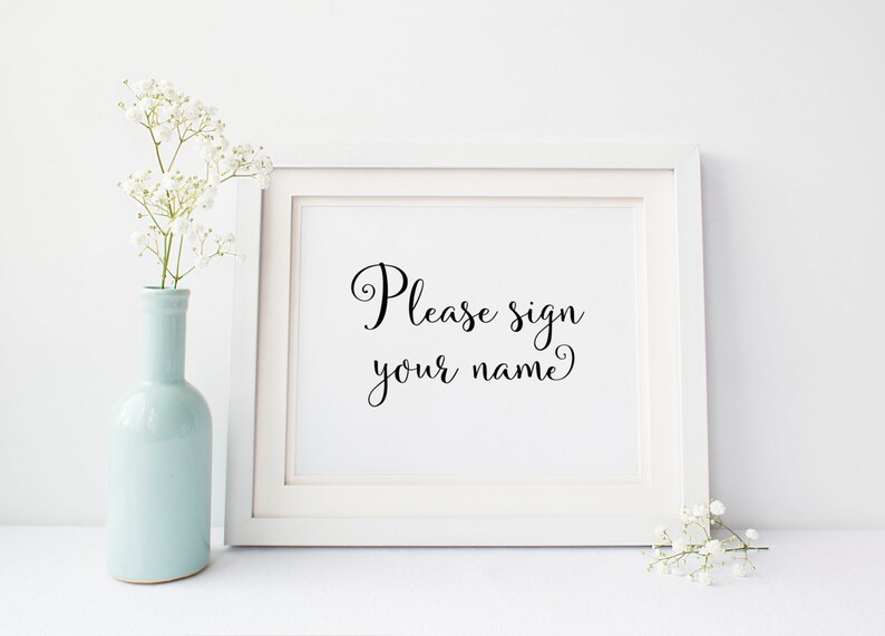 Please Sign Your Name Wedding Sign, Wedding Decoration, Guest Book Sign ...