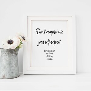 Self Respect Sign, Inspirational Print, INSTANT DOWNLOAD, Printable ...