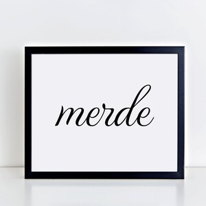 Funny Prints, Merde Sign, Funny Wall Art, Funny Wall Decor, Funny Sign ...