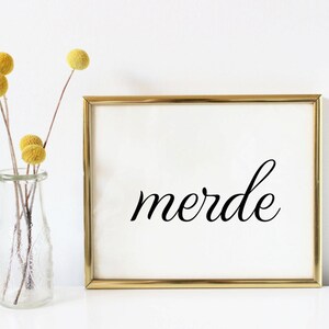 Funny Prints, Merde Sign, Funny Wall Art, Funny Wall Decor, Funny Sign ...