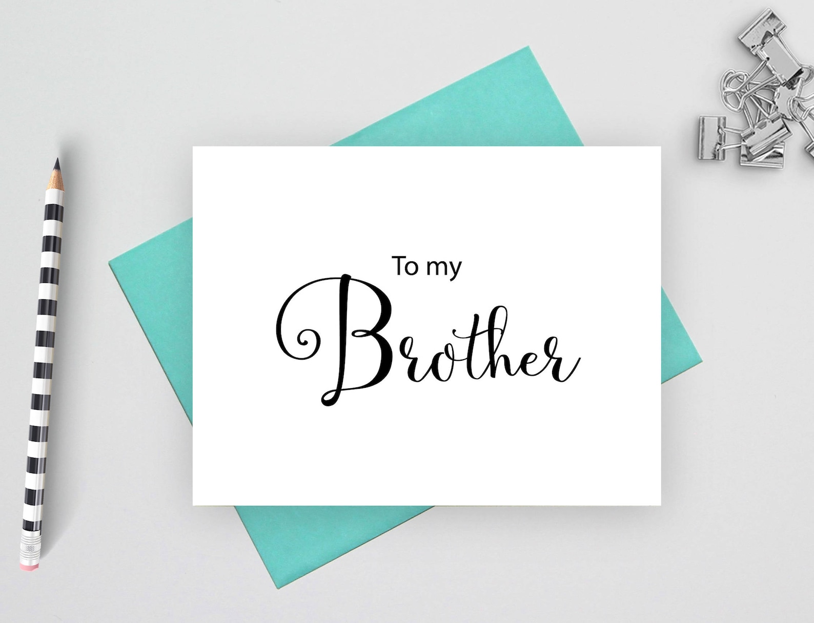 To My Brother Card, Wedding Stationery, Folded Note Cards, Folded ...